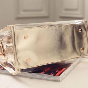 Bags | Transparent Clear Gold Shoulder Bag With Strap | Poshmark